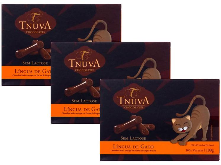 Kit 3 Chocolate Língua de Gato Kosher Vegano 100g Tnuva - Chocolate ...