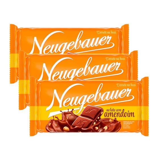 Kit 3 Chocolate Neugebauer Ao Leite com Amendoim 90g - Chocolate / Barra de Chocolate - Magazine ...