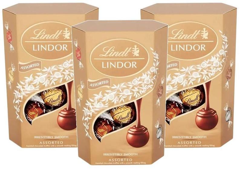Kit 3 Chocolate Recheado Lindt Lindor Assorted 200G - Chocolate / Barra ...