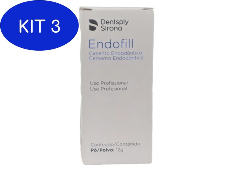 Kit 3 Cimento Endodôntico Endofill Em Pó 12G - Dentsply Sirona ...