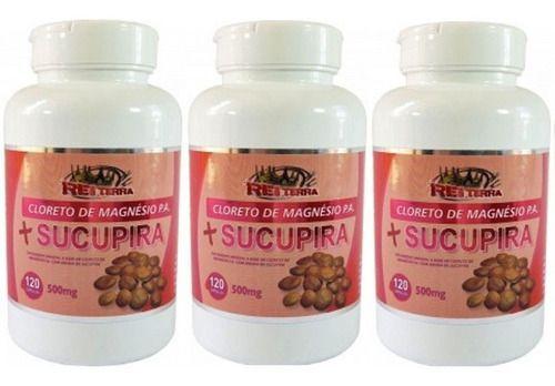 Kit 3 Cloreto De Magnésio P.a + Sucupira 500mg 120 Cápsulas - Rei terra - Cloreto de Magnésio ...