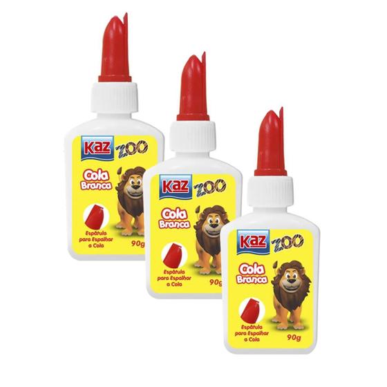 Kit 3 Cola Branca Escolar Líquida Lavavel Kaz 90g Volta as Aulas - KAZ ...