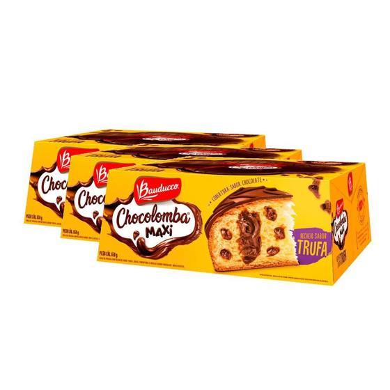 Kit 3 Colomba Chocolomba Maxi Trufa Bauducco 650g - Bauducco - Colomba ...
