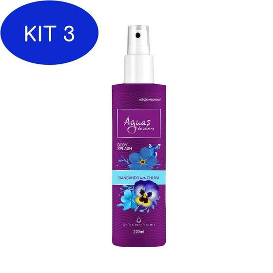 Kit 3 Colônia Águas De Cheiro Dançando Na Chuva 220ml Água De Cheiro
