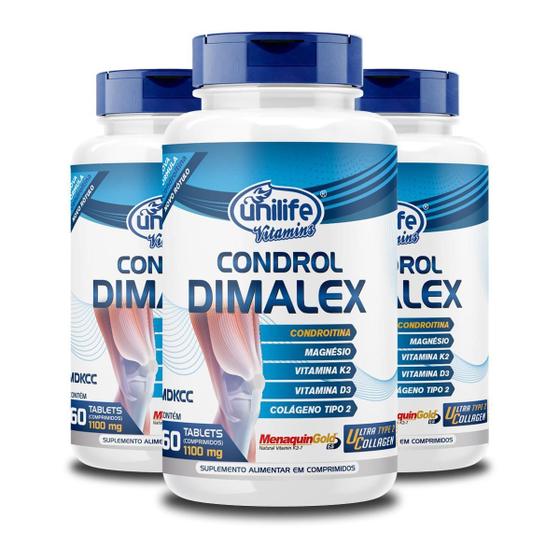 Kit 3 Condrol Dimalex 1100Mg Unilife 60 Comprimidos - Colágeno ...