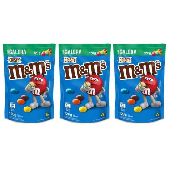Kit 3 Confeitos Chocolate Crispy M&m's Sachê 148g - Mars - MMs ...