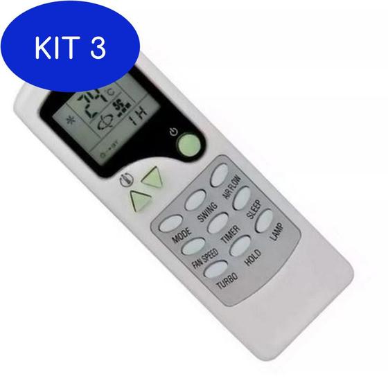 Kit 3 Controle Para Ar Condicionado Elgin Srqi12.000-2 - Wlw Mbtech ...