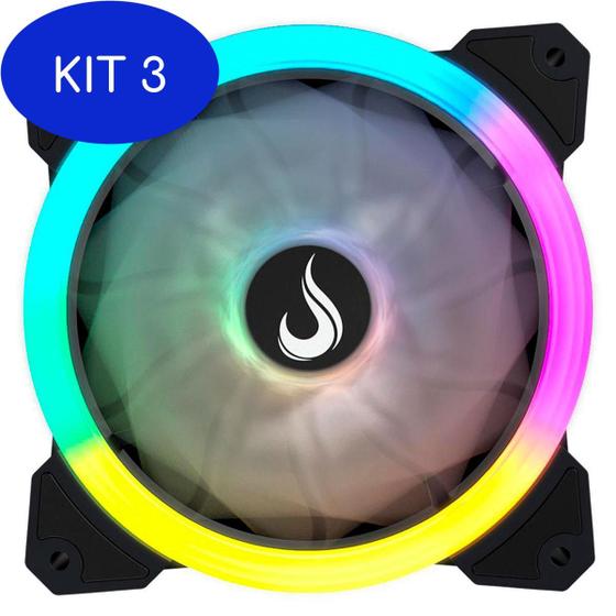 Kit 3 Cooler Fan Rise Mode Galaxy Motherboard 120Mm Rgb 12V - Peças ...