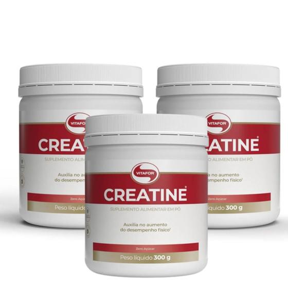 Kit 3 Creatine Pura Creatina Monohidratada Vitafor Vitafor Creatina