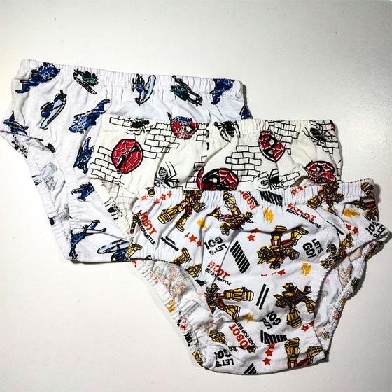 Kit 3 Cuecas menino Infantil De Algodão Estampas Sortidas - Diversidade ...