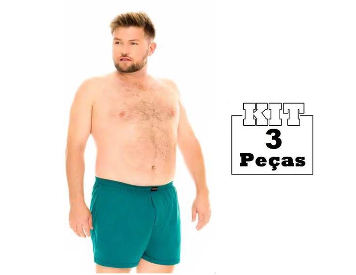 Kit 3 Cuecas Plus Size Samba Canção Lisa Algodão - Taurus - Cueca ...