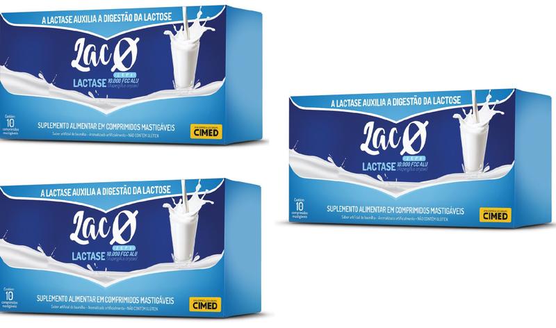 Kit 3 Cxs Lac 0 10comp Enzima Lactase 10.000 FCC - Cimed - Lactase ...