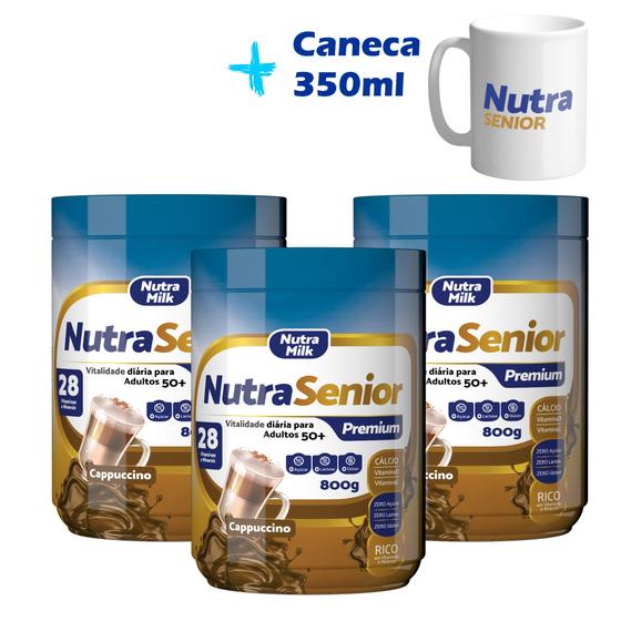 kit 3 de Nutra Senior 50+ 800g linha Premium Zero Lactose e Zero Açúcar ...