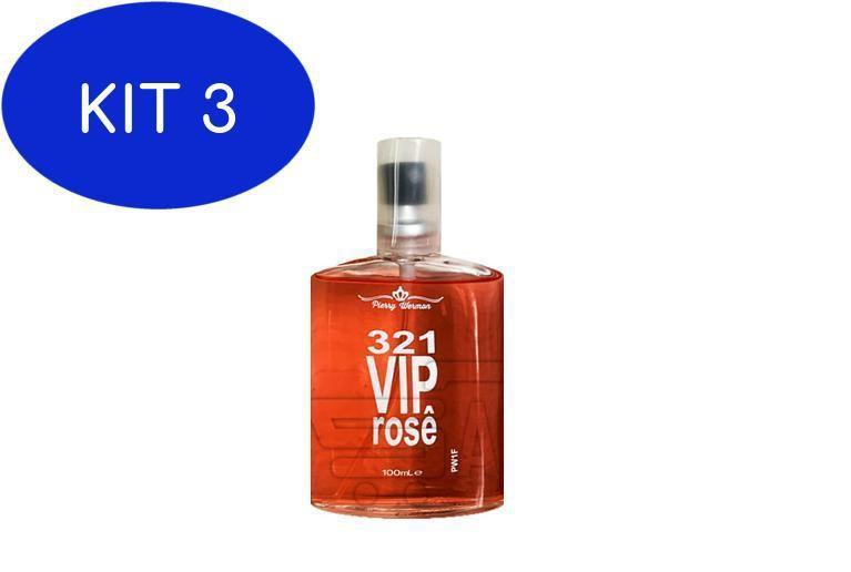 Kit 3 Deo Colonia Feminina 321 Vip Rose Pierry Wermon 100ml - Kit de Perfume - Magazine Luiza
