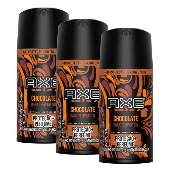 Kit 3 Desodorante Axe Dark Temptation Body Spray Aerosol 150ml - Body ...