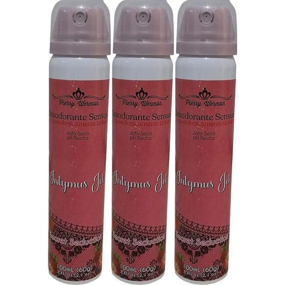 Kit 3 Desodorante Spray Intimo Sensual Secret Seduction 100ml - Pierry ...