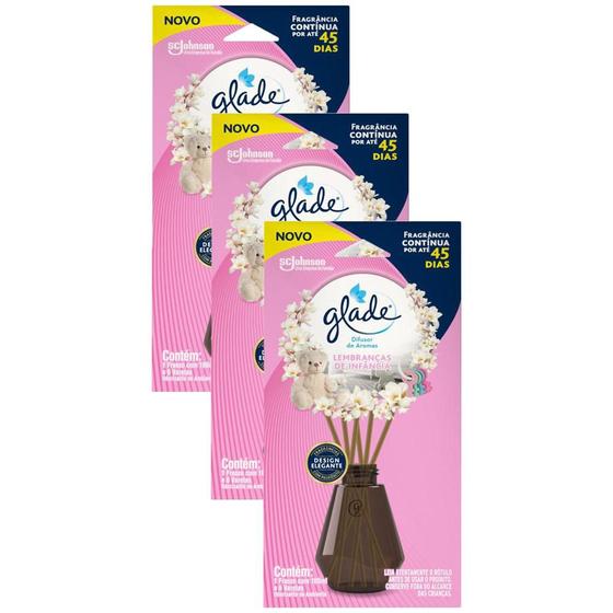 Kit 3 Difusores de Ambiente Glade Lembranças de Infância 100ml ...