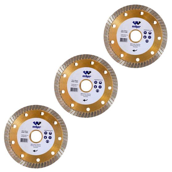 Kit 3 Disco Diamantado Turbo Extra Fino Gold Porcelanato - Anker do ...