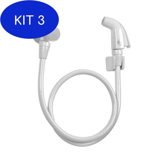 Kit 3 Ducha Higiênica Rio PP Branca com Registro e Flexível - Higiban ...