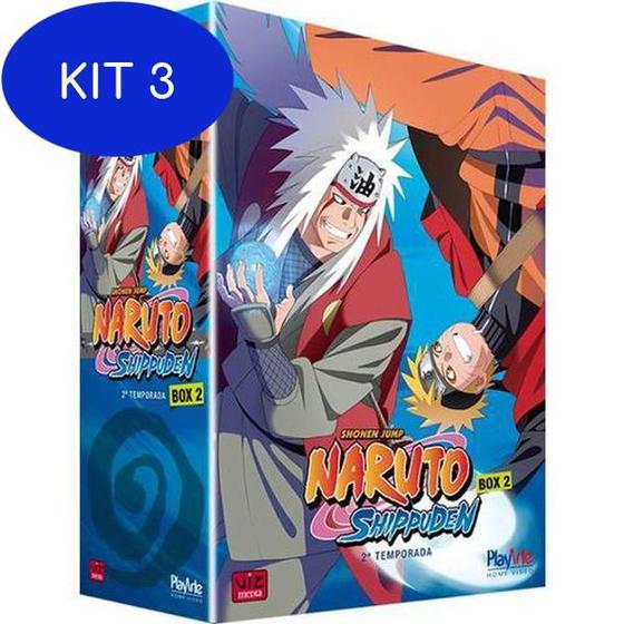 Kit 3 Dvd Naruto Shippuden Box 2 2ª Temporada 5 Discos - Playarte - Revista HQ - Magazine Luiza