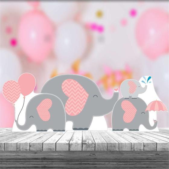 Kit 3 Elefantinho Rosa Totem Mesa Festa Aniversário - Decorando e ...
