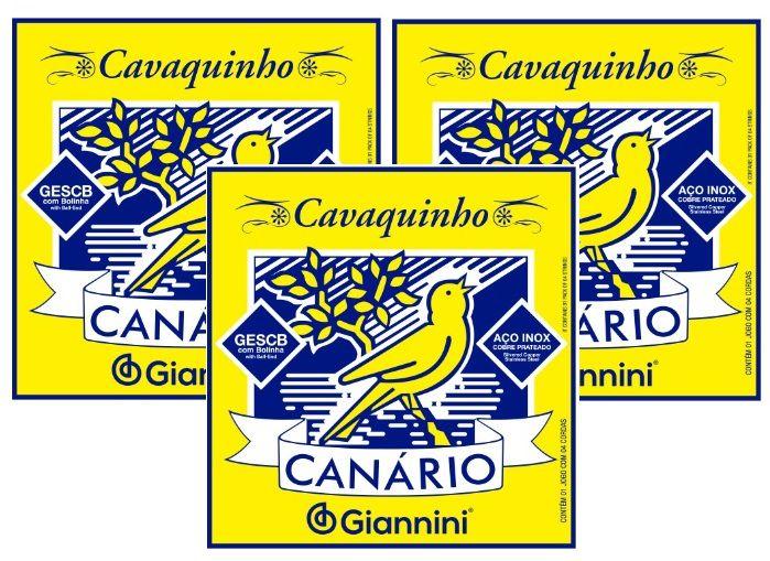 Kit 3 Encordoamento Cavaquinho /Cavaco Médio - GESCB Canário - Giannini ...