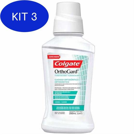 Kit 3 Enxaguante Bucal Colgate Orthogard Sem Álcool 250Ml - Colgate ...