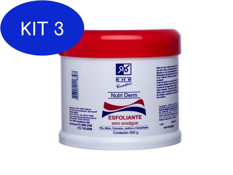 Kit 3 Esfoliante Nutri Derm 500G (Sem Enxágue) - Rhr - Esfoliante para ...