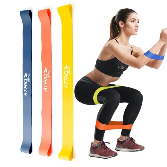 Kit 3 Faixas Elásticas Mini Band Elástico Extensor 3 Resistências ...