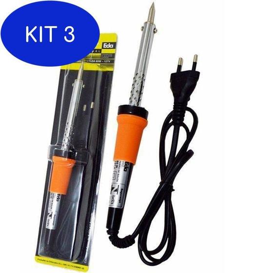 Kit 3 Ferro De Solda com suporte 30w 220v Eda Inmetro - Ferro de Solda - Magazine Luiza