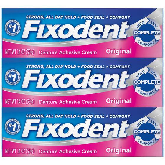 Kit 3 Fixodent 39 G Original - Creme Adesivo Fixador - Fixodent - P&G ...
