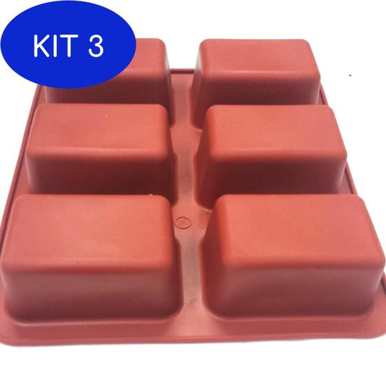 Kit 3 Forma em Silicone Mini Bolo Retangular - Primechef - Formas e ...