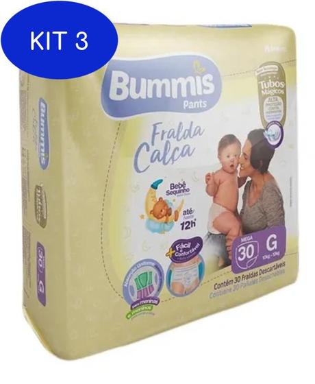Kit 3 Fralda Calça Bummis Pants G Com 30 Unidades - Capricho - Fralda ...