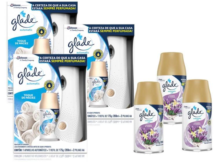 Kit 3 Glade Automatic Aparelho + 3 Refil Perfume Ambientes - Scj ...