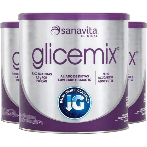 Kit 3 Glicemix IG Controlador Glicêmico Sanavita 250g - Fitoterápicos ...