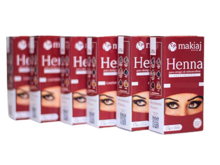 Kit 3 Henna Pó Makiaj Castanho Claro Médio Escuro - Tinta e Henna para ...