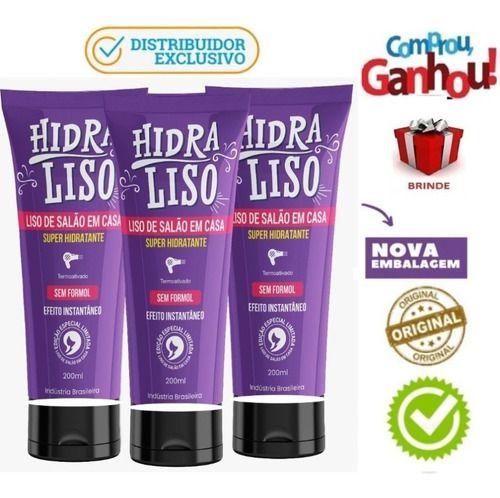 Kit 3 Hidra Liso Alisamento Sem Formol Progressiva Hidra Liso ...