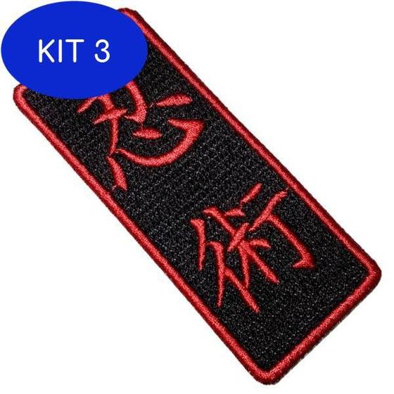 Kit 3 Kanji Ninjutsu Patch Bordado Para Kimono Arte Marcial Camisa ...