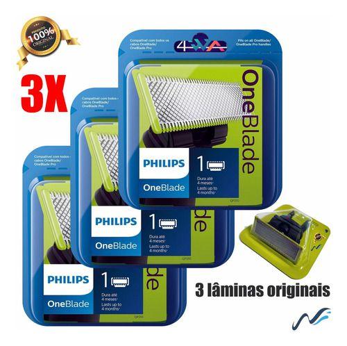Kit 3 Lâminas Refil Philips One Blade - Qp220/51 Oneblade - Lâmina para ...