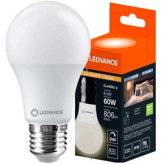 Kit 3 Lampada Led Bulbo 8,5W Dimerizavel Luz Quente 3000K 220V - Ledvance OSRAM - Lâmpada de LED ...