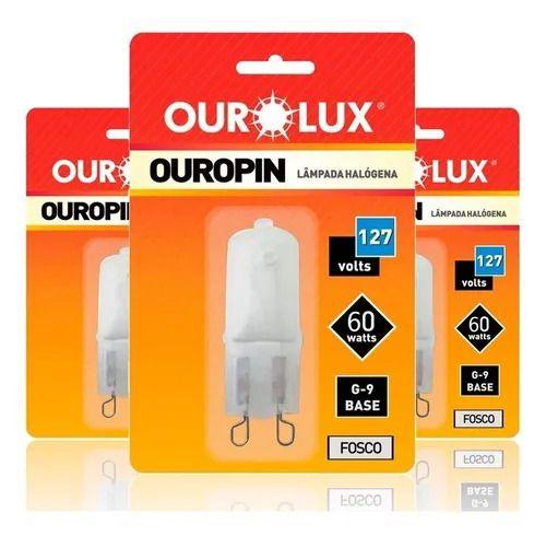 Kit 3 Lâmpadas Halógena G9 Fosca 60w 127v Ourolux - Lâmpada Halógena ...