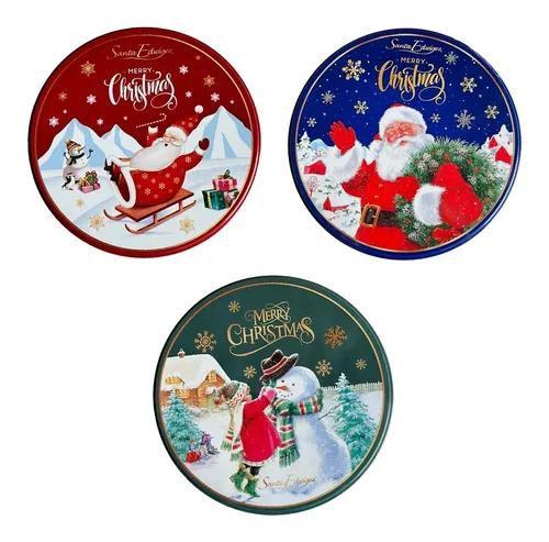 Kit 3 Latas Biscoito Cookies Amanteigado 150g Lata Natalina - Santa ...