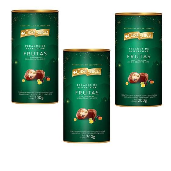 Kit 3 Latas Pedaços de Panetone Frutas coberto de Chocolate - Casa ...