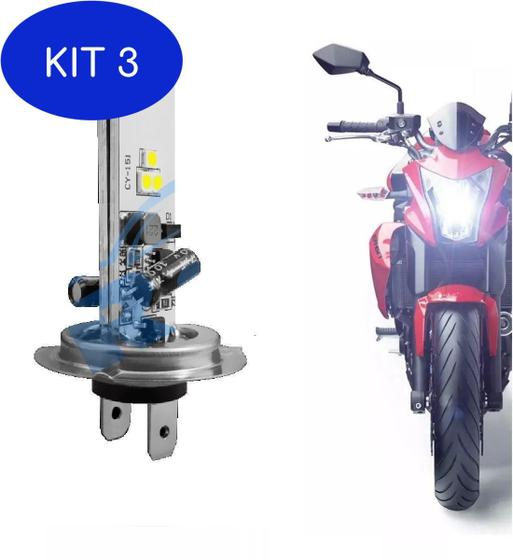 Kit 3 Led Moto Farol H7 Super Branca 6 Leds Smd Cmc - Ray-x - Lâmpada ...