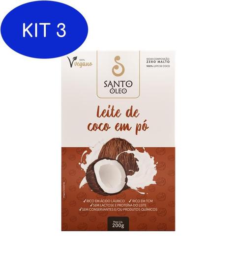 Kit 3 Leite De Coco Em Pó Santo Óleo 200G - Leite de Coco - Magazine Luiza