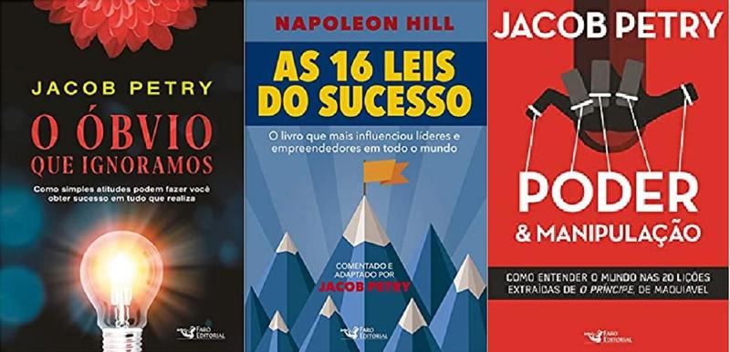 KIT 3 LIVROS JACOB PETRY O Óbvio que Ignoramos + As 16 leis do sucesso ...