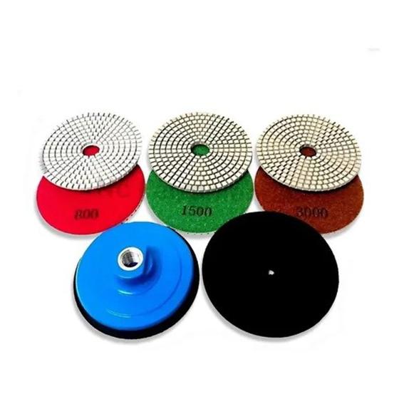 KIt 3 Lixas Diamantadas Umido Água Para Polimento Granito Mármore ...