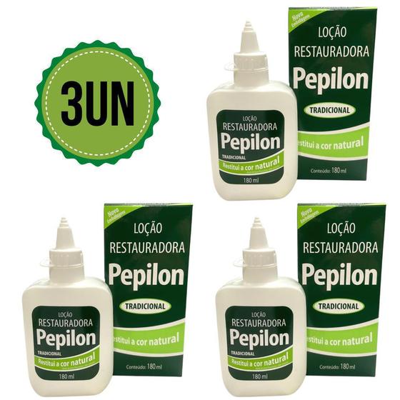 kit 3 Loção Restauradora Cor Natural Fim Dos Cabelos Brancos Cremoso ...
