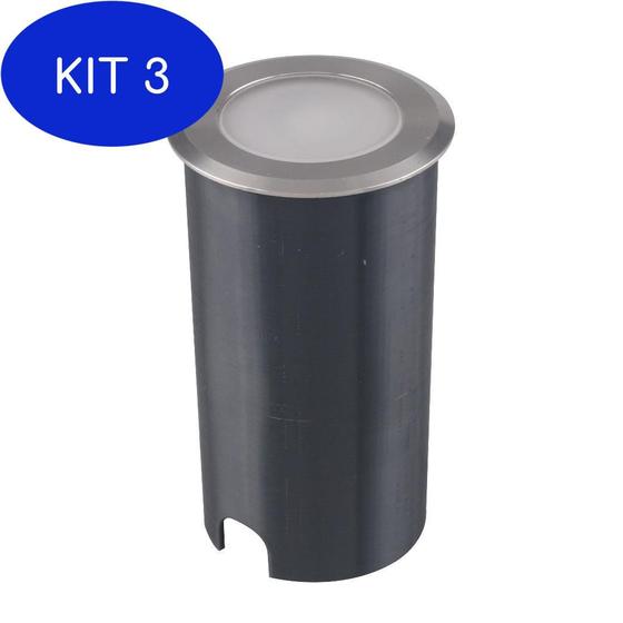 Kit 3 Luminaria De Piso Embutir Led Escada Inox Deck Ambar - Acende A ...