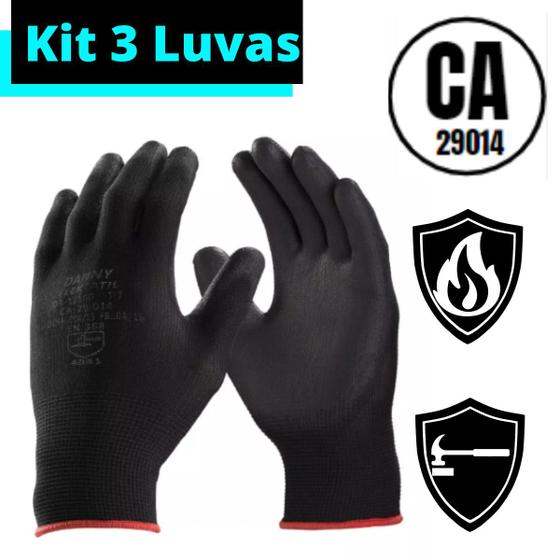 Kit 3 Luva Epi Antiestatica Segurança Trabalho Multitato Ca Proteção ...